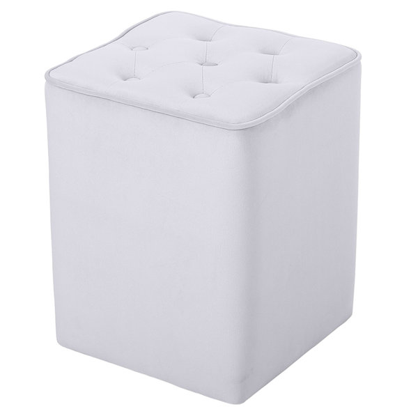 Canora Grey Hepler 40cm Wide Velvet Tufted Square Solid Colour Pouffe Ottoman | Wayfair.co.uk